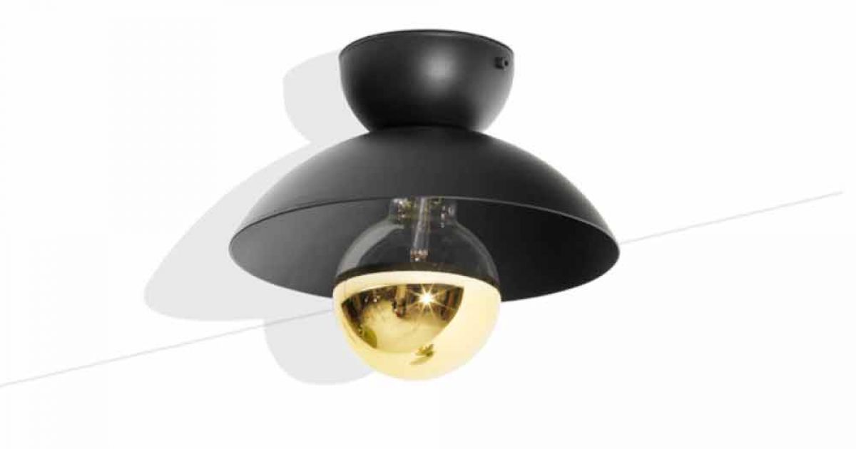 Modern Design Matt Black Metal Ceiling Lamp Made in Italy