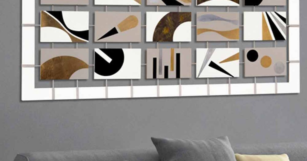 Abstract painting Craig, with 15 panels, modern design